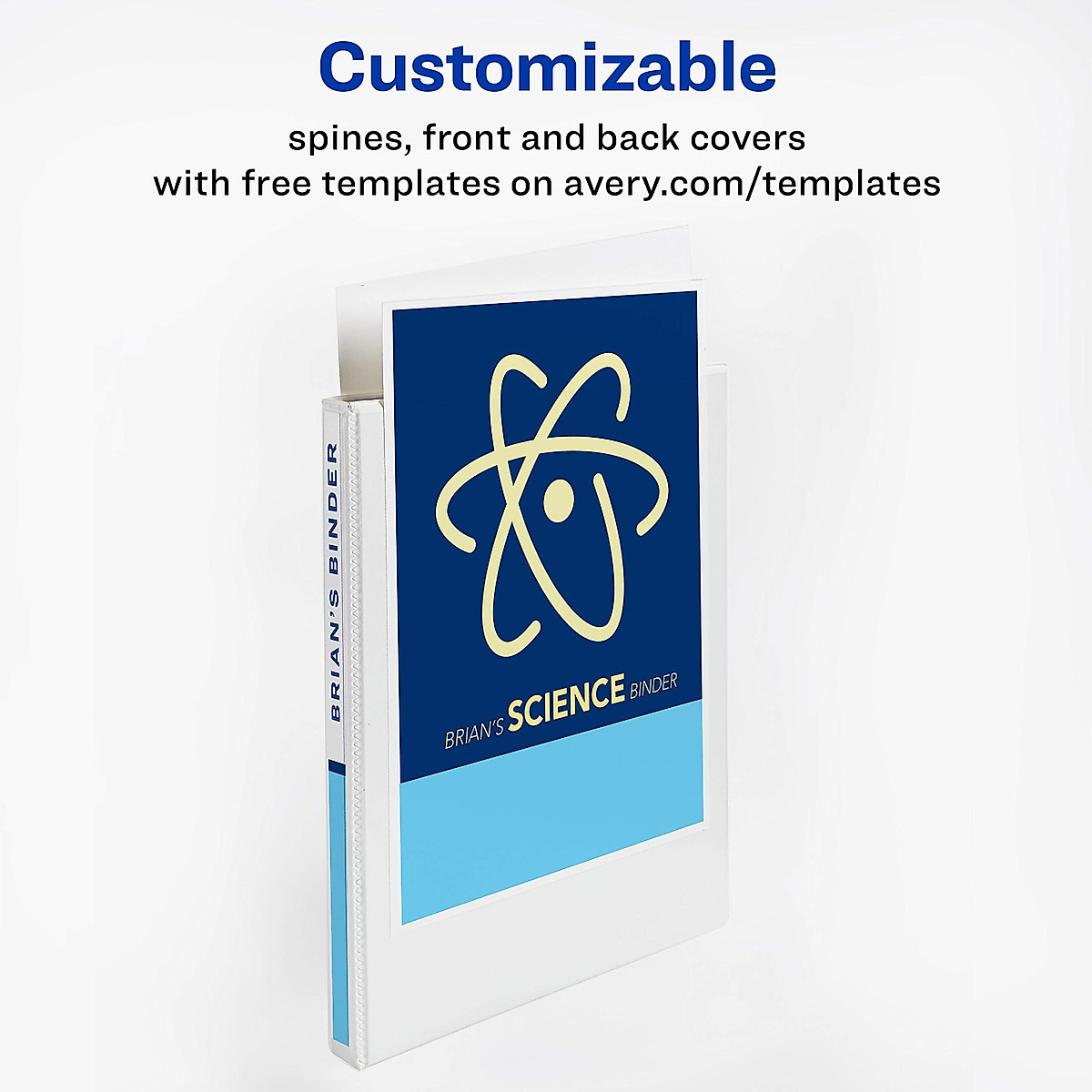 Avery Durable View 3 Ring Binder, 1/2 Inch Slant Rings, 1 White Binder (17002)