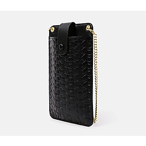 Cell Phone Purse Wallet Case Small Crossbody Bag with Chain Strap for iPhone 13 12 11 Pro Max XR OnePlus Nord N200 9 8 8T Galaxy S21 S20 Note 20 Ultra S21 FE A32 A52 A72 Sony Xperia 1 III 10 II(Black)