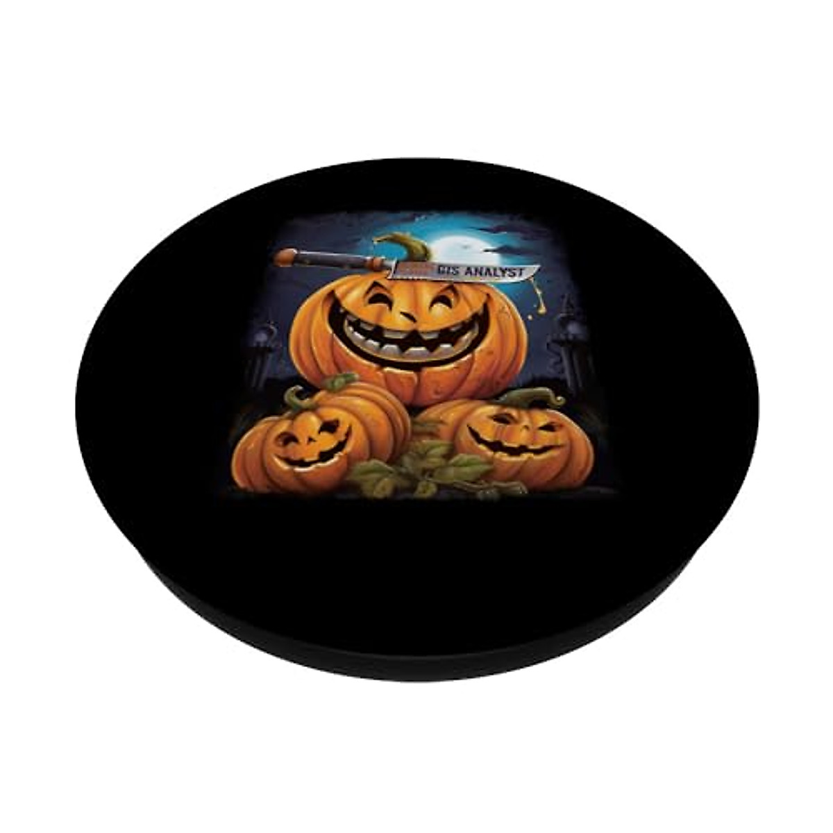 GIS Analyst Funny Halloween Fun Pun Spooky PopSockets Standard PopGrip