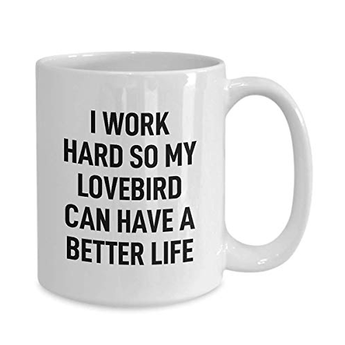 Lovebird Coffee Mug I Work Hard for My Pet Gag Mug for Animal Lovers Tea Cup for Men and Women