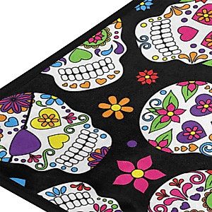 Anti Fatigue Kitchen Floor Mat, 39 x 20 In Sugar Skull Non Slip Absorbent Comfort Modern Standing Mat Soft Kitchen Runner Rug for Hallway Entryway Bathroom Living Room Bedroom Halloween Ghost