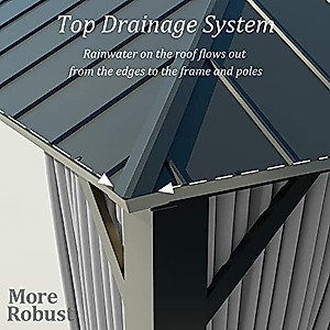 Delnavik 12X14FT Hardtop Gazebo Double Roof, Pergolas Aluminum Frame, Outdoor Metal Gazebos with Netting and Curtains for Patio, Backyard, Deck and Lawns, Grey