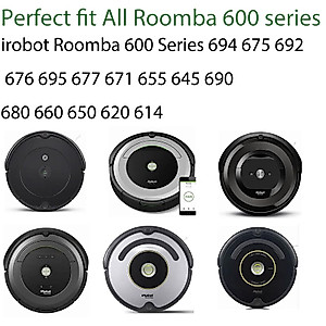 Replacement Parts Accessories Kit for irobot Roomba 600 Series 694 695 677 671 690 680 660 650 620 614 595 585 564,3 Bristle & Beater Brushes, 6 Filters, 8 Side Brushes
