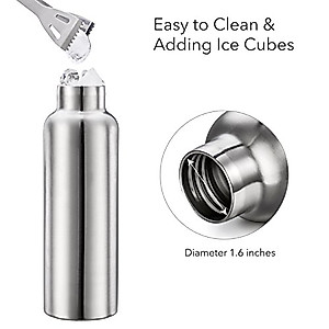 LifeSky Stainless Steel Water Bottle, Double Wall Vacuum Insulated Leak Proof Sports Bottle, Keep liquid Cold for up to 24 Hours, Wide Mouth, 34 OZ