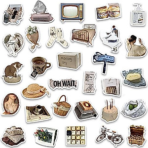 INS Aesthetic Stickers for Water Bottle, Waterproof Scrapbook INS Stickers, 63PCS Vinyl Stickers for Laptop Phone Skateboard Bumper Decals, Personalized Stickers Pack for Kids Teens Girls (INS)