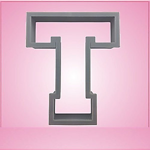 Varsity Letter T Cookie Cutter 3 Inch (Plastic)