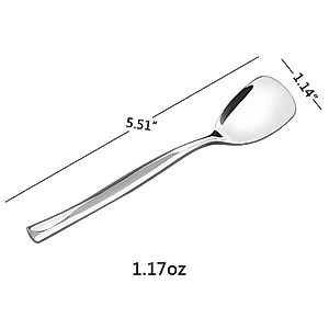 Idomy Set of 12 Stainless Steel Dessert Ice Cream Spoons, 5.51-INCH
