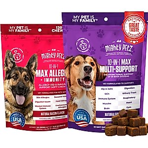 Mighty Petz MAX Dog Allergy Relief + Mighty Petz MAX Dog Multivitamin Bundle