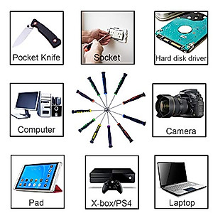 Tockrop 11 PCS Screwdrivers Set - with Torx Bit T6 T5 T4 T3 T2, Phillips Bit 2.0 1.5 1.2, Flathead Bit 2.0 1.5, Tri-Point Bit 2.0 - Magnetic Screwdrivers Precision Repair Tool Kit
