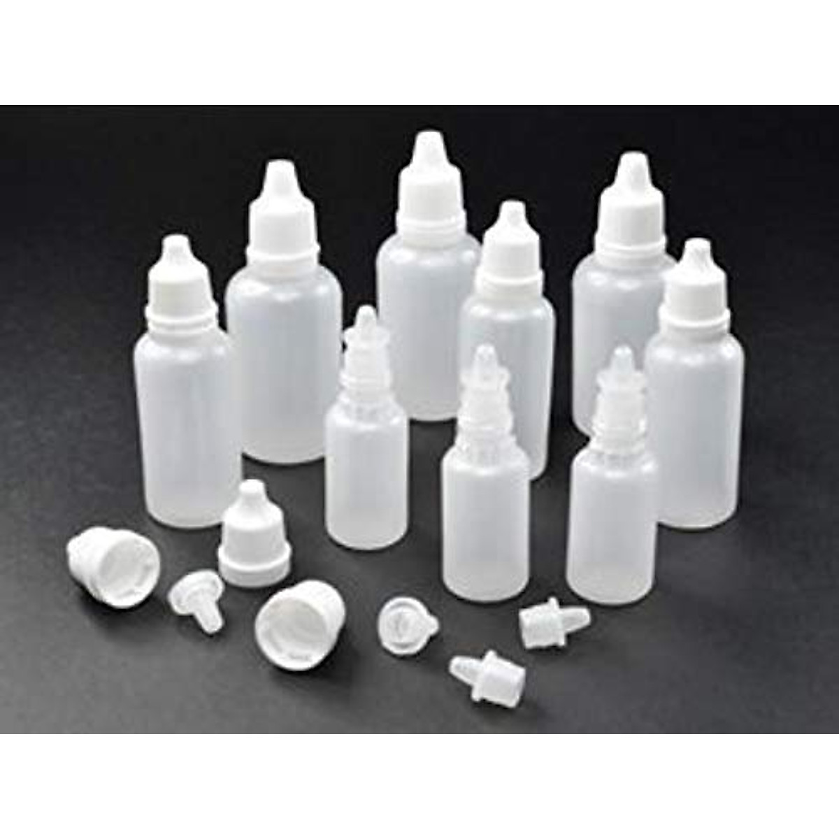 50 Pieces Empty Refillable Clear Plastic Dropper Bottles Squeezable Eye Liquid Sample Storage Container Vials with Plug and Screw Cap(30ml/1oz)