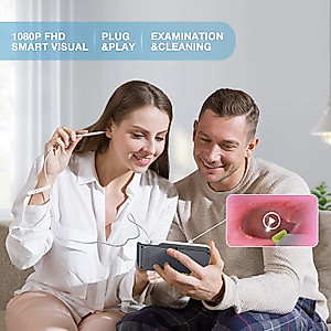 Digital Otoscope with 4.5 Inches Screen, Anykit 3.9mm Ear Camera with 6 LED Lights, 32GB Card, Ear Wax Removal Tool, Specula and 2500 mAh Rechargeable Battery, Supports Photo Snap and Video Recording