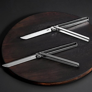 PAVCEING Outdoor knife folding knife broken window survival knife creative portable fruit knife men and women self-defense mini knife (Black)