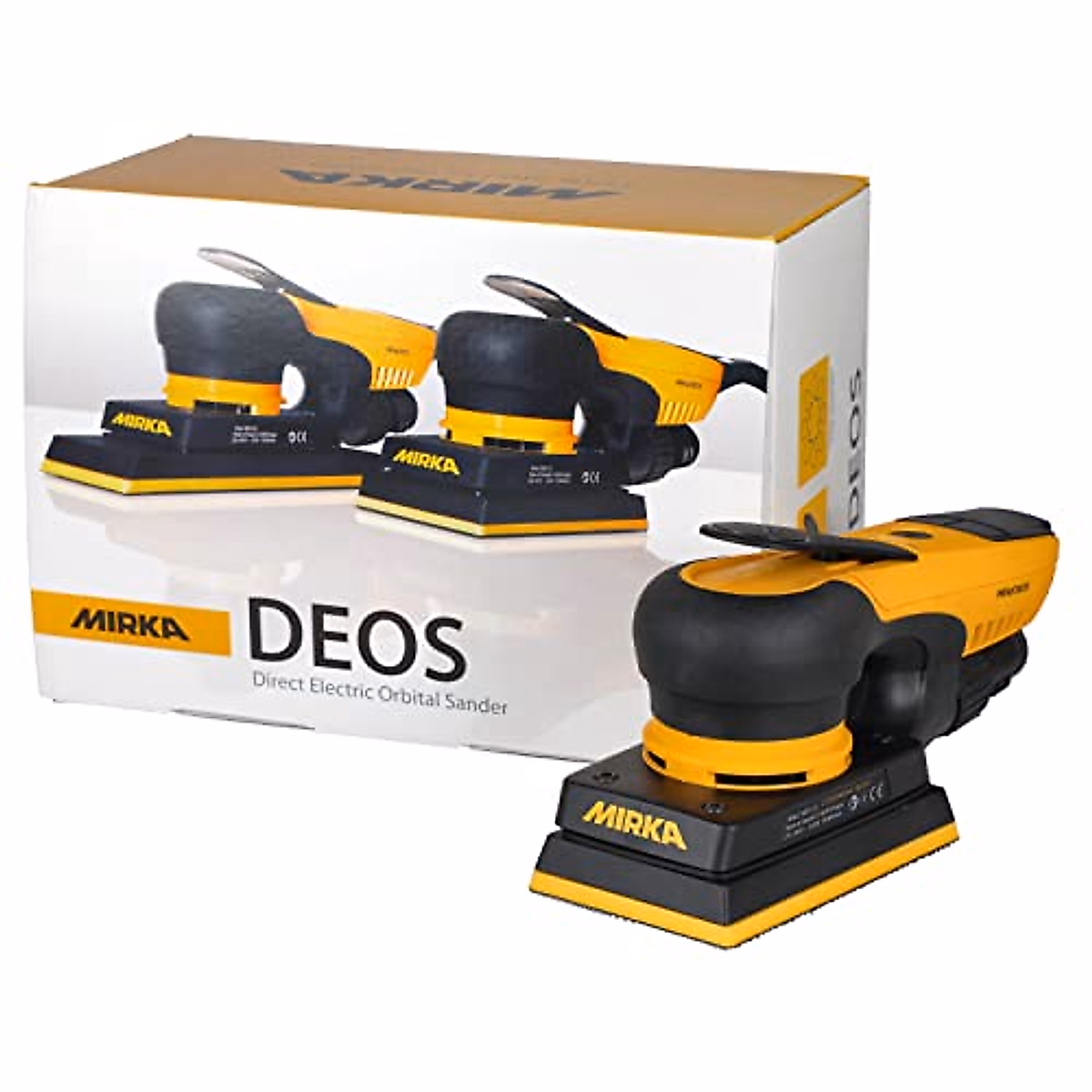 Mirka DEOS Direct Electric Orbital Sander Tool 353XCV / 3 inch x 5 inch / 3mm orbit/Dust-free Sanding / MID3530201US, Yellow, Black