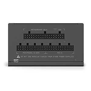 NZXT C750 - NP-C750M - 750 Watt PSU - 80+ Gold Certified - Hybrid Silent Fan Control - Fluid Dynamic Bearings - Modular Design - Sleeved Cables - ATX Gaming Power Supply - 2020