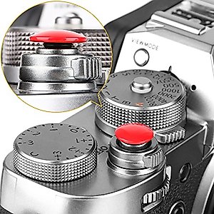 ChromLives Camera Button Shutter Release Button Brass Compatible with Fuji Fujifilm11mm Concave 10mm Convex Surface (Combo 2Pack)
