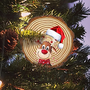 DSYIL 6 Pack Unfinished Wood Slices Large, 6.3-7 Inch Round Wood Circles with Tree Bark,Christmas Ornaments Wood Pieces for Crafts Rustic Wedding Centerpieces Decoration