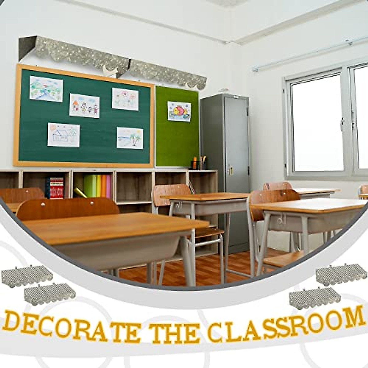 8 Pcs 3D Circus Awning Wall Decoration Carnival Stripes Awning Circus Tent Carnival Theme Party Decor for Carnival Party Classroom Decorations (Corrugated Style)