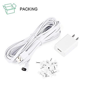 ALERTCAM 30Ft/9m Power Adapter for Arlo Essential Spotlight, Weatherproof Outdoor Power Cable Continuously Charging Your Arlo Essential Camera - White