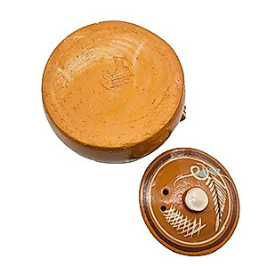 Olla De Barro Frijolera w/ Lid 3.5 Qt. Canterito Cazuela Traditional Floral Decorative Artisan Artesania