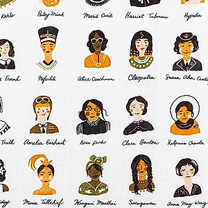 Babyletto 100% Organic Cotton Mini Crib Sheet, GOTS-Certified, Fitted 360°, Ultra-Soft and Breathable Muslin - Women in History