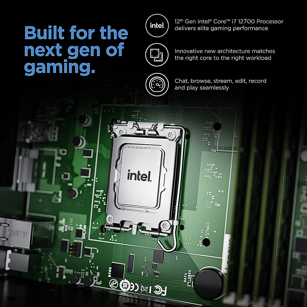 Lenovo 2023 IdeaCentre 5i Gaming Desktop PC, 12th Gen Intel 12-Core i7-12700, GeForce RTX 3060, 32GB RAM 3200MHz, 1TB PCIe SSD + 2TB HDD, 2 Year Warranty, Keyboard & Mouse, Ethernet, WiFi 6