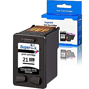 SuperInk 1 Pack 475 Pages High Yield C9351A 21XL Compatible for HP 21 Ink Cartridge DeskJet D1320 D1330 D1341 D1360 D1368 D1400 D1415 D1420