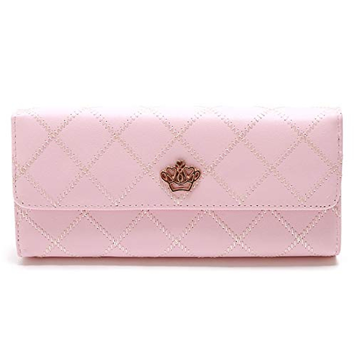 Wallets,Womens Lady PU Leather Zipper Large Capacity Multi Card Organizer (Style3-Pink)
