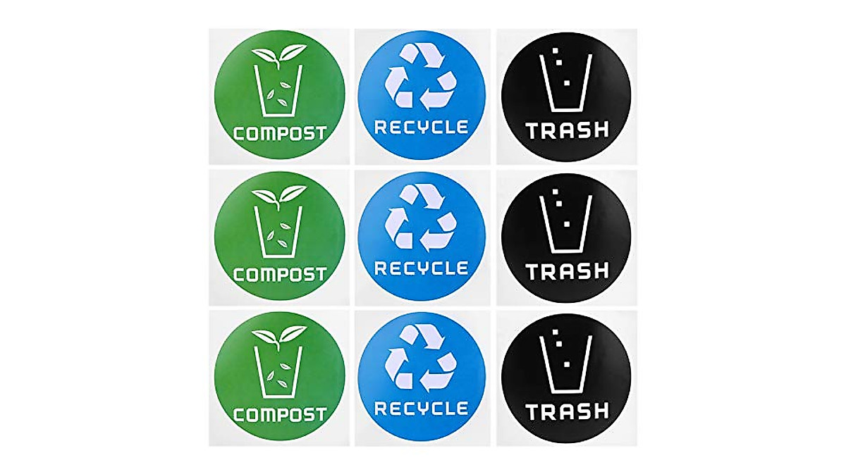 Recycle Stickers Pack of 60 - Organize Your Trash Smartly