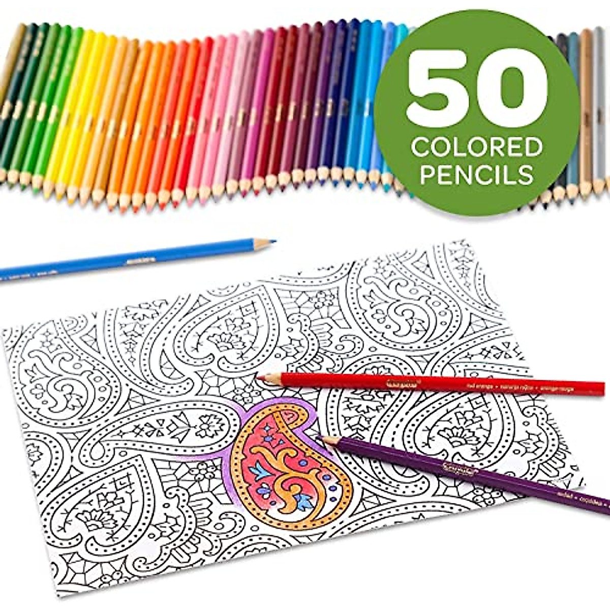 Crayola Colored Pencils For Adults (50 Count), Deluxe Art Pencil Set, Easter Gifts [Amazon Exclusive]