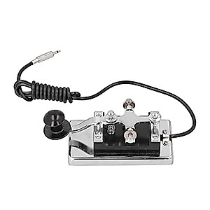 BTER Morse Code Key, Short Wave Radio Morse Code Cw Telegraph Hand Heavy Duty Key, Stainless Steel Morse Code Trainer for Physical Experimental Teaching, Morse Code Communication