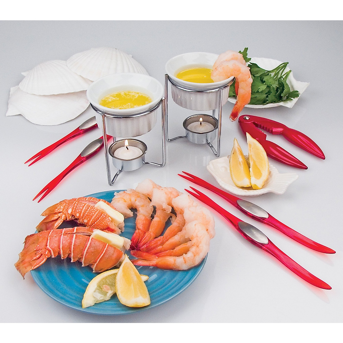 Nantucket Seafood Ceramic Butter Warmers, Set of Two