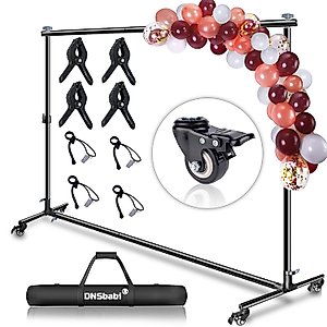 Versatile Heavy Duty Backdrop Stand, with Wheels, 10 * 7ft Adjustable Photo Background Stand, Banner Backdrop Stand for Parties/Photography/Birthday/Studio