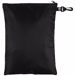 Ripstop Nylon Zipper Bag with Clip - Set of 4 (Black, 12 x 16 inch)