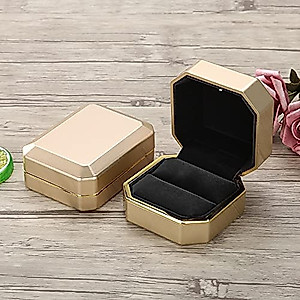 ZZYINH AN207 New Luxury Ring Pendant Necklace Box Wedding Case Jewelry Gift W/LED Light for Proposal Exquisite Jewelry Display Box Holder Small Jewelry (Color : Ring Box)