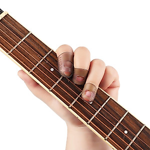 34 Pieces Guitar Accessory Kit Including 18 Pieces Finger Picks Thumb Picks, 12 Pieces Guitar Picks and 4 Pieces Guitar Finger Protectors with Clear Storage Box