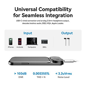 KHADAS Tea Portable Headphone Amplifier,DAC Magnetic Amplifier Bluetooth 5.0 HiFi Hi-Res USB DAC 32bit/384KHz, 1160mAh Battery ESS ES9281AC Pro Qualcomm QCC5125 LDAC/aptX HD, PCM, DSD, MQA(Grey)