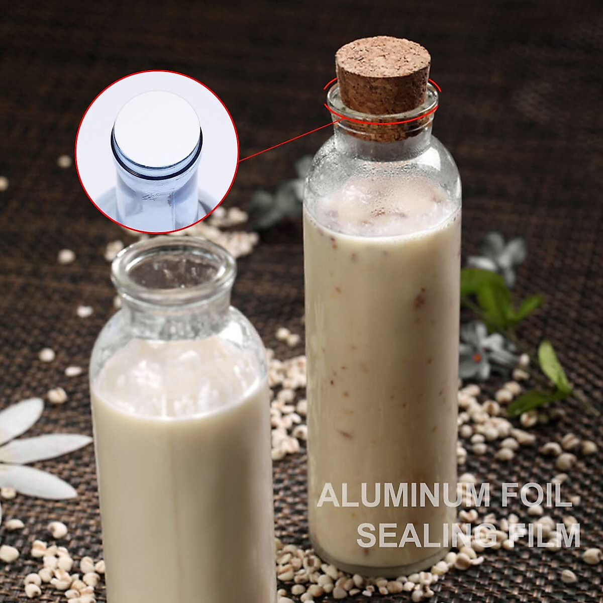 POPETPOP Seal Stickers Bottle Lid Aluminum Foil Cap Liner- 1000Pcs Aluminum Foil Sealing Gasket Seal Cap Liners Aluminum Foil Gasket Sealing Film for Glass Bottle