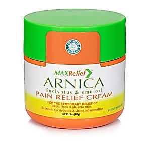 MaxRelief Arnica Montana Pain Cream - Advanced Formula for Deep Relief - Soothe Knee, Joint & Muscle Pain - Reduce Swelling, Joint Inflammation Fibromyalgia & Plantar Fasciitis Relief - Emu Oil 2oz