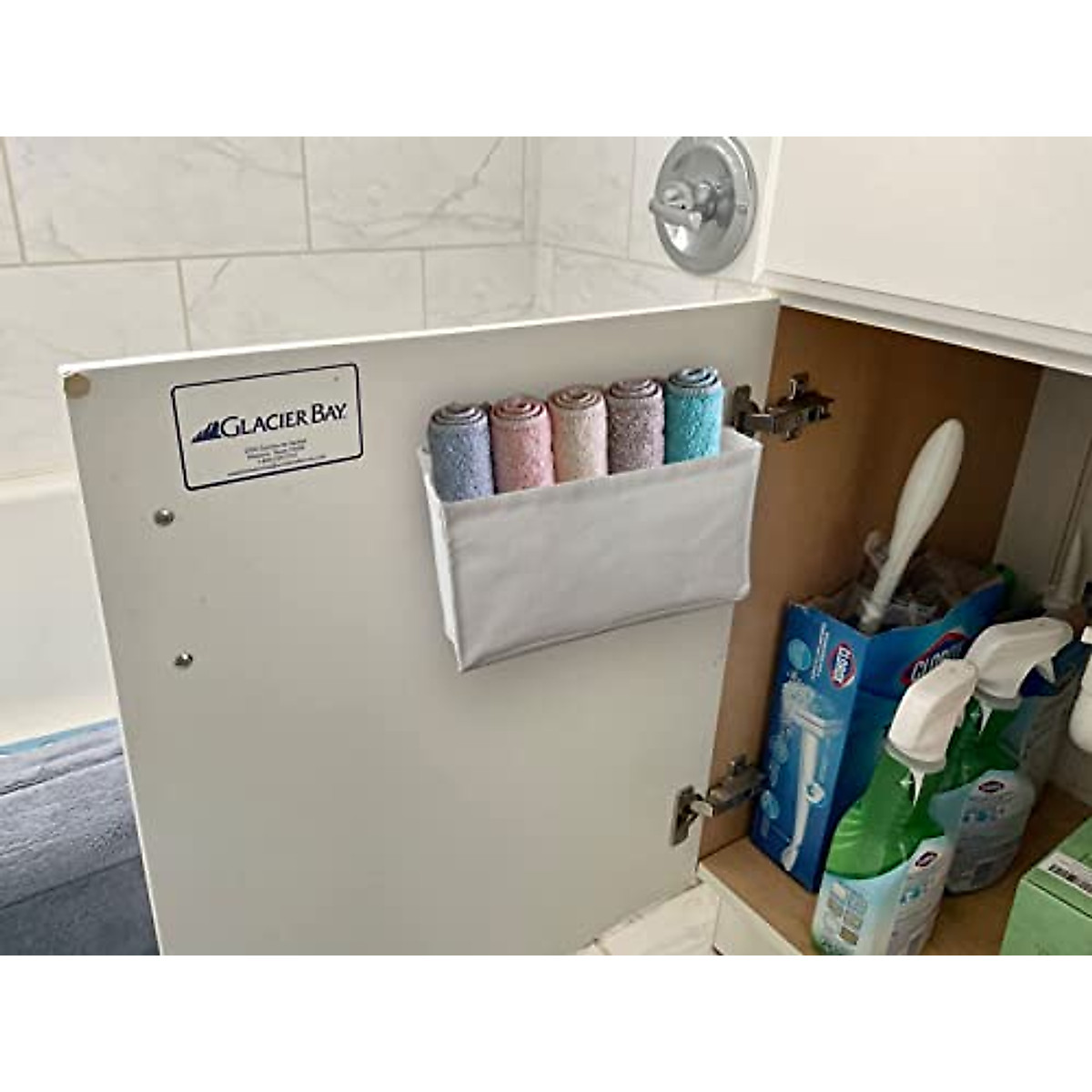 Kitchen Pantry Cabinet Organizer, [2 Packs] Fridge Bathroom Office Apartment RV Cupboard Makeup Spice Storage Container Bins, Easy to Install and Portable Door Organizer (White)