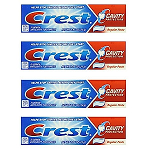 Crest Cavity Protection Fluoride Anticavity Toothpaste Regular Paste 0.85 oz Travel Size (Pack of 4)
