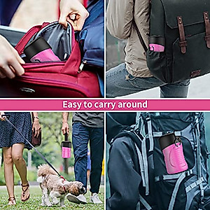 Portable Dog Water Bottle Foldable Pet Water Bottle for Dog with Water Stop Valve Puppy Travel Walking Hiking Water Bottle Leak Proof Pet Water Dispenser Lightweight & Convenient for Outdoor-Pink 18Oz