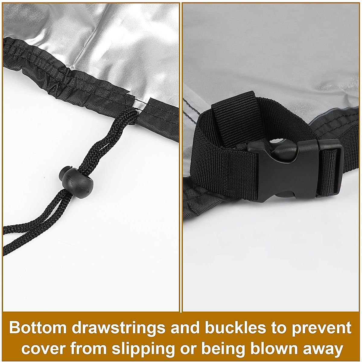 Guisong Waterproof Cover for Best Choice Products 5 Piece Outdoor Wicker Table Set, Protective Cover for Outdoor Bar Table and Stools Set-Black，59x59x38