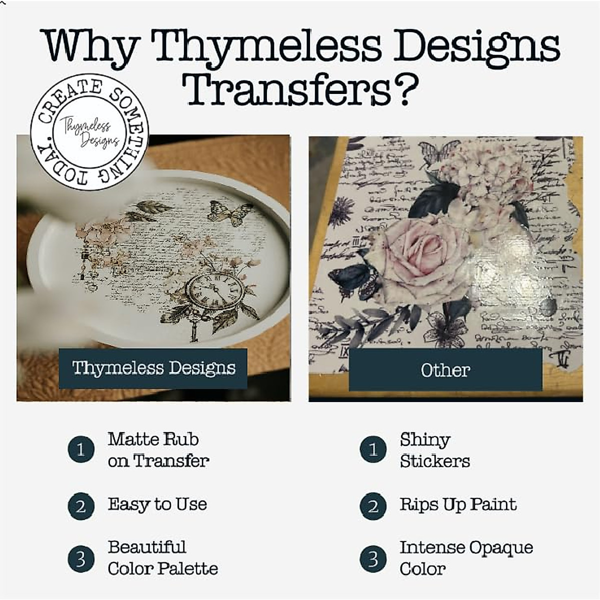 Rub on Transfers for Crafts and Furniture | 3 Design Sheets 6”x 12” | Home Decor Transfers | Furniture and Craft Decals | by Thymeless Designs (Memories of Paris)