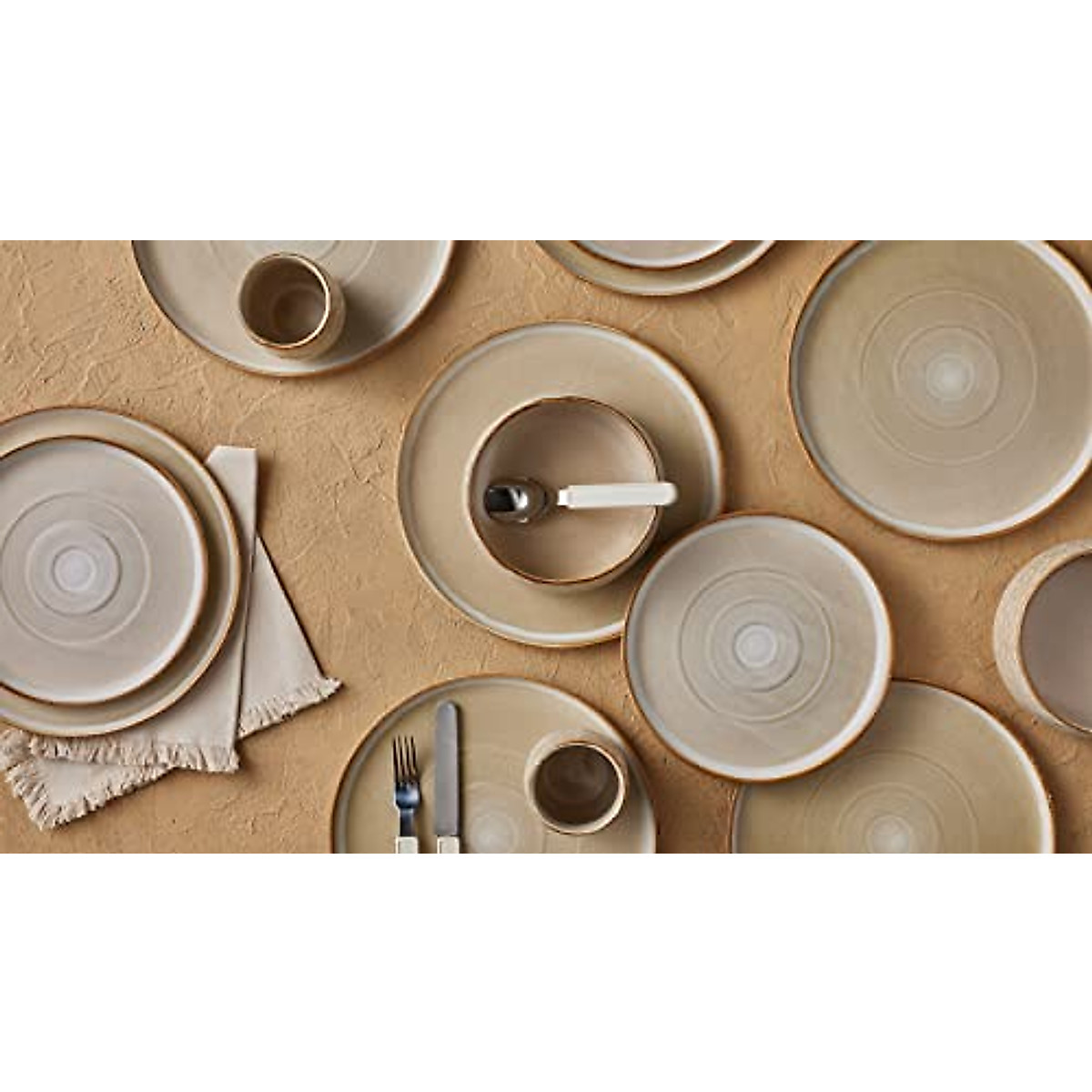Stone by Mercer Project SHOSAI Stoneware 16-Piece Dinnerware Set, Sand