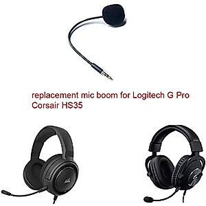 Microphone Replacement mic Boom Compatible for Logitech G Pro G433 Corsair HS35 HS45 Xbox One PS4 Nintendo Switch Computer PC Mac Gaming Headsets