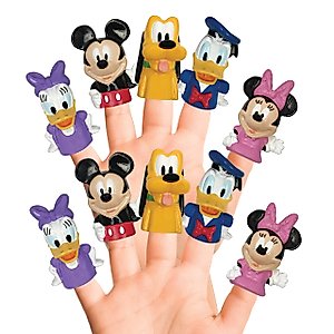 Disney Mickey Mouse & Friends 10 Piece Finger Puppet Set Party Favors, Educational, Bath Toys, Floating Pool Toys, Beach Toys, Finger Toys, Playtime