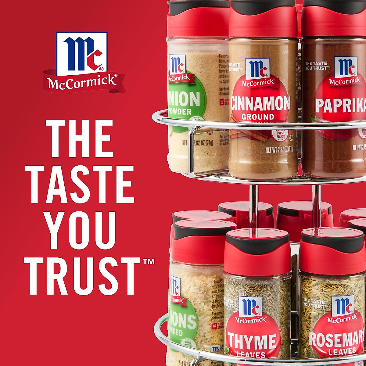 McCormick Two Tier Chrome 16 Piece Spice Rack Organizer with Spices Included, 26.09 oz