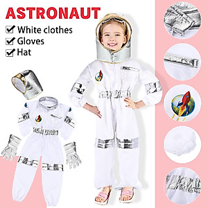 Vicenpal 4 Sets 12 Pcs Pretend Play Kids Costumes Set Christmas Gifts Role Play Costume Dress Costume for Kids Boys Girls (Fireman)