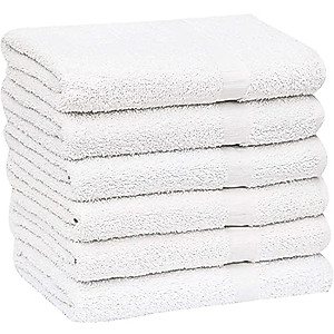 GOLD TEXTILES Bulk Bath Towels White 12 Pack (22x44 Inches) Economy Light Weight Easycare