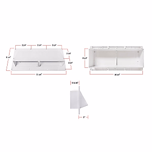 Camp'N RV Exhaust Vent Cover - RV Range Hood Vent/RV Range Hood Cover/Sidewall Vent w/Locking Flap (White)